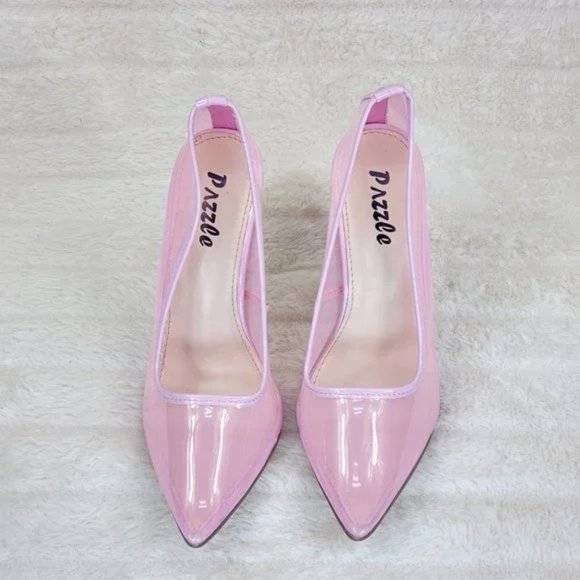 Pazzle | Shoes | Jelly Translucent High Heel Pointy Toe Stiletto Pumps ...